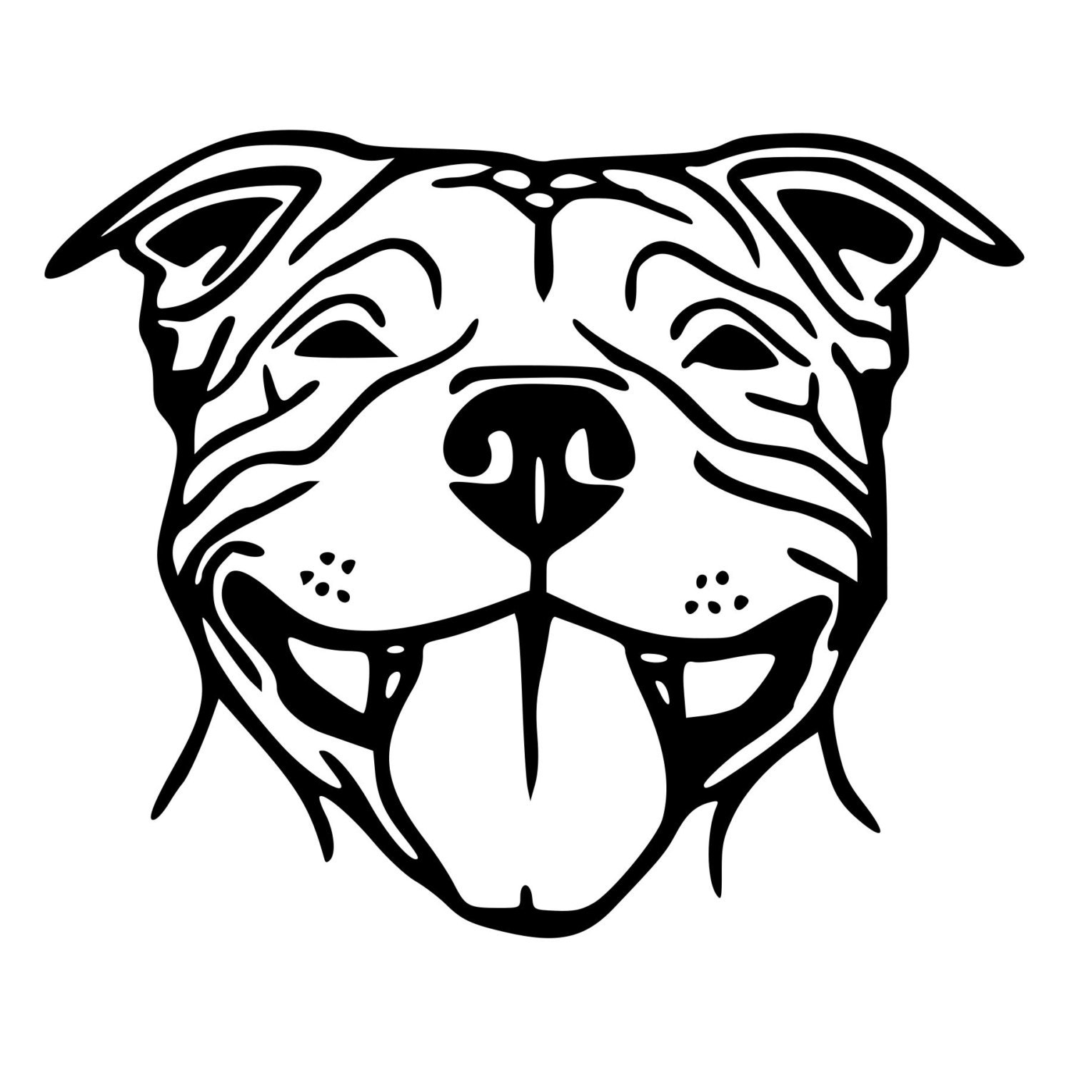 Smiling Staffy Die-Cut Decal Car Window Wall Bumper Phone