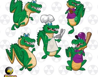 Alligator clipart | Etsy