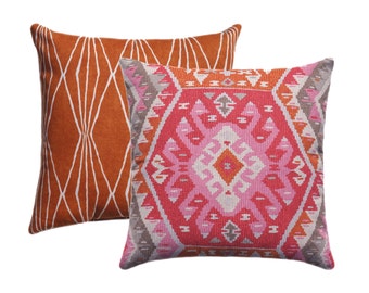 Pink orange pillow | Etsy