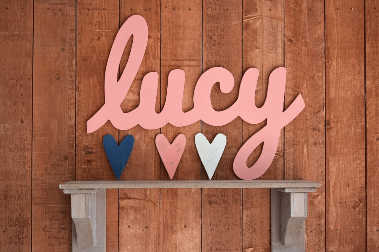 Lucy Extra Large Baby Name Wooden Sign Almost 3ft
