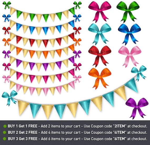 Digital Bunting Banner Clipart Digital Bunting Clip by KlampDesign