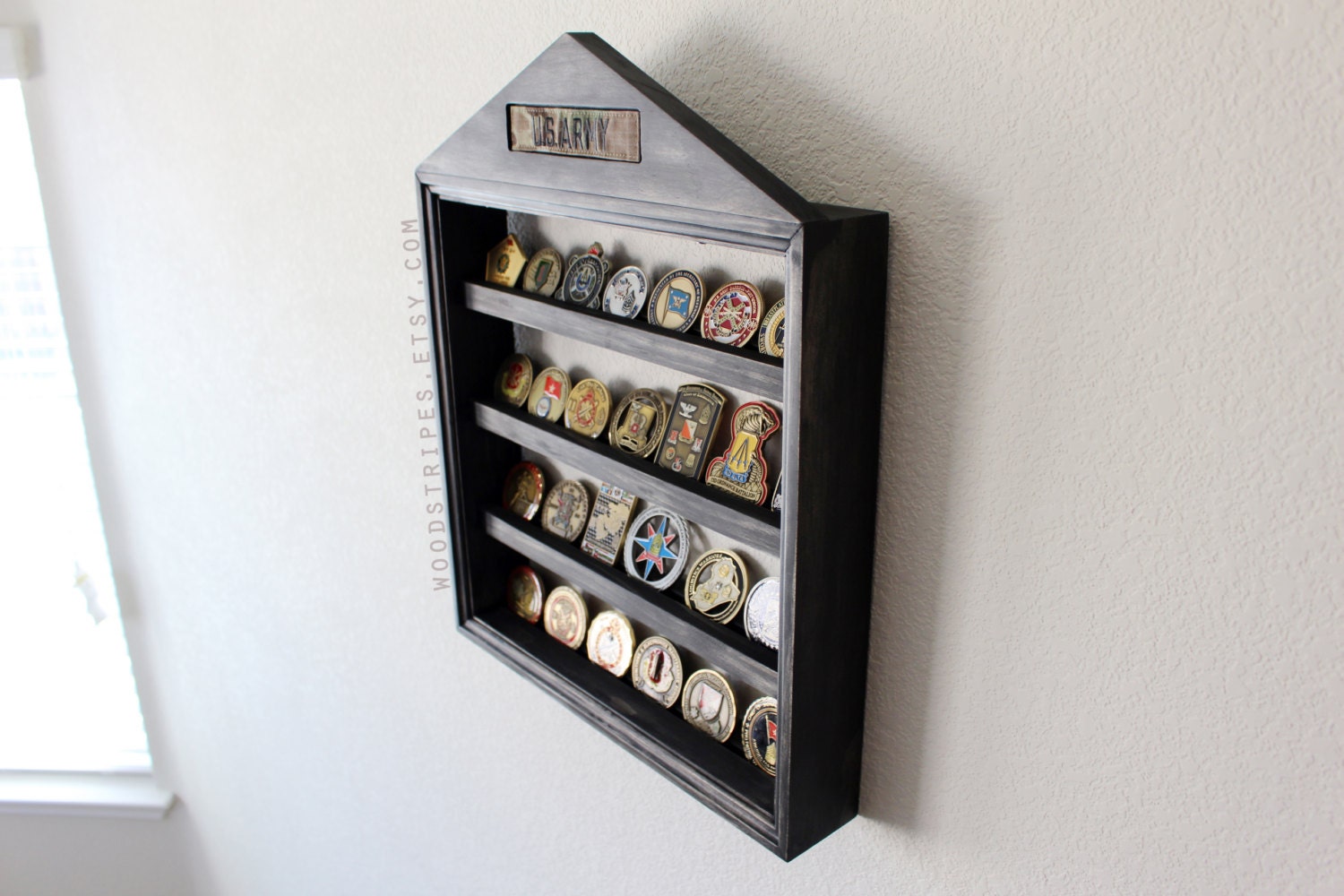 Medium Military Coin Rack Nametape Holder Wall Hanging