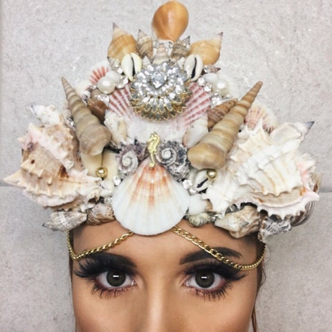 High Quality Seashell Queen Crown Mermaid Crown by ConchQueens