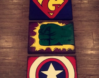 Superhero canvas | Etsy