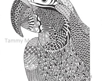 Zentangle bird | Etsy