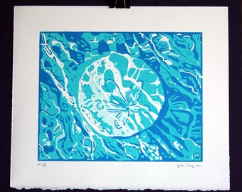 Reductive linocut | Etsy