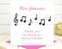 Unique music teacher card related items | Etsy