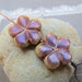 NEW SWIRLED Lavender POSIES . Czech Pressed Glass Beads . 17