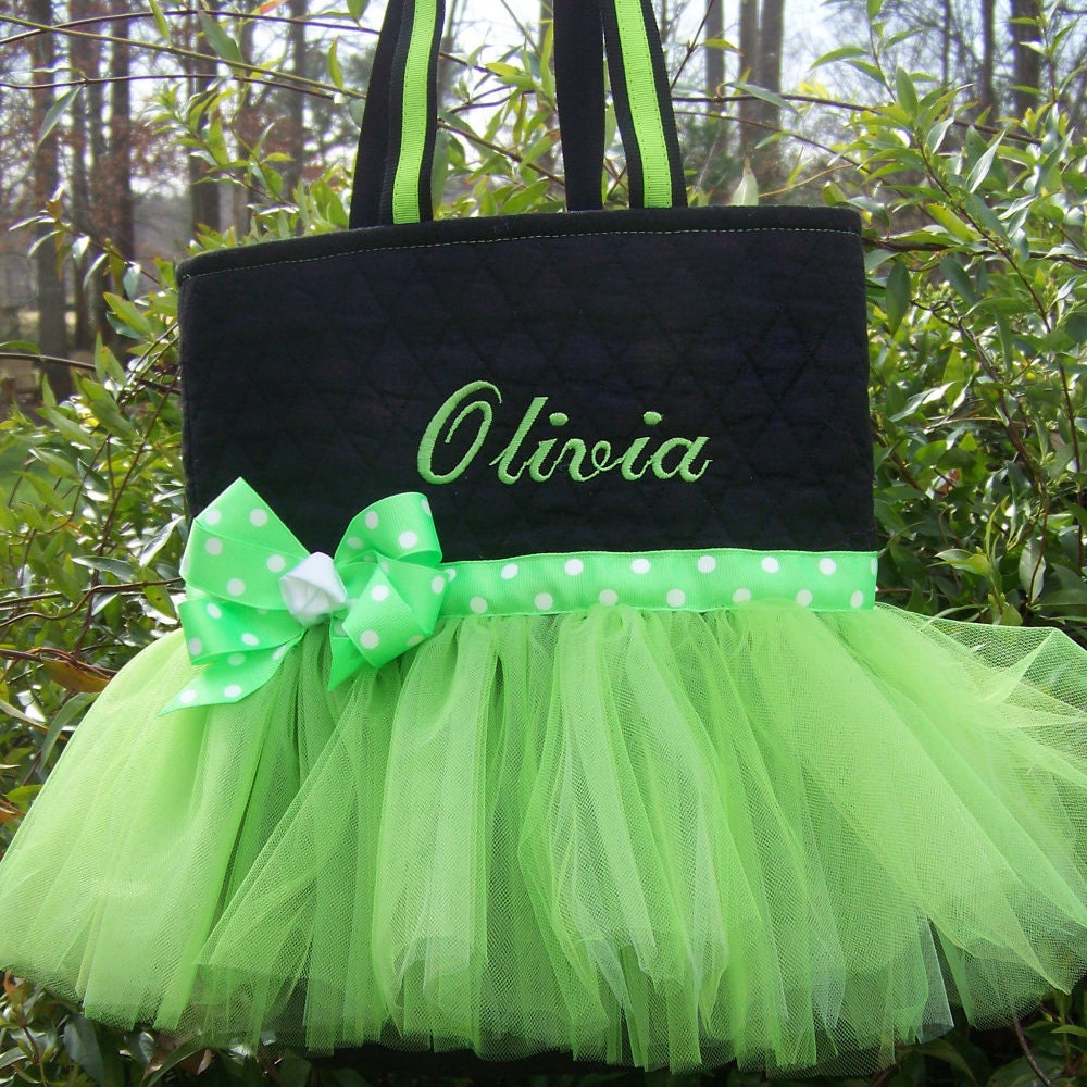 Personalized Green Ballet Tutu Bag