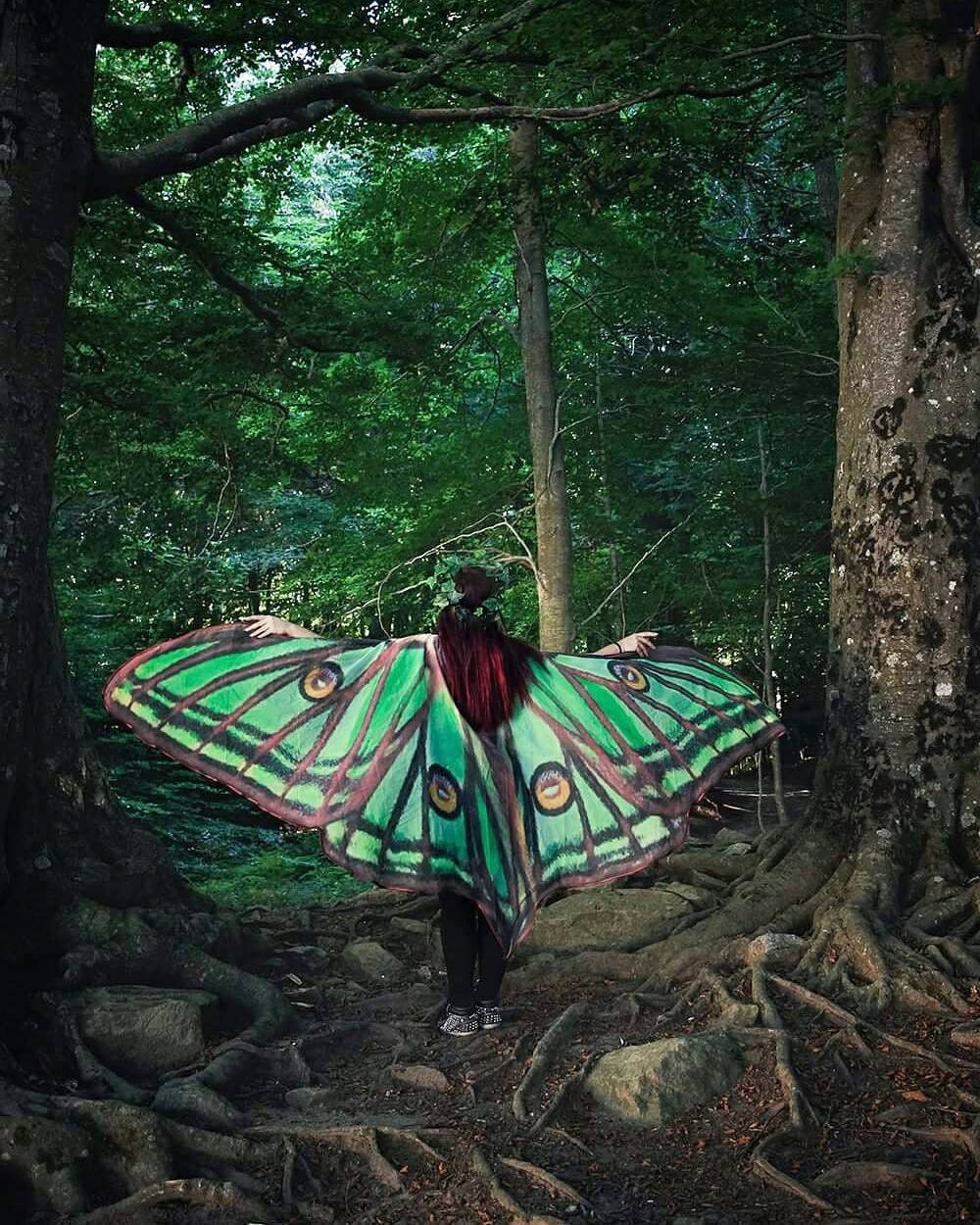 Luna moth cape dance wings costume adult Spanish luna moth