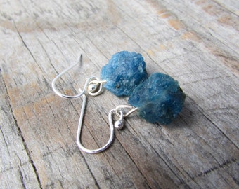 Raw Ruby Earrings rough tumbled ruby gemstone by twobadcats