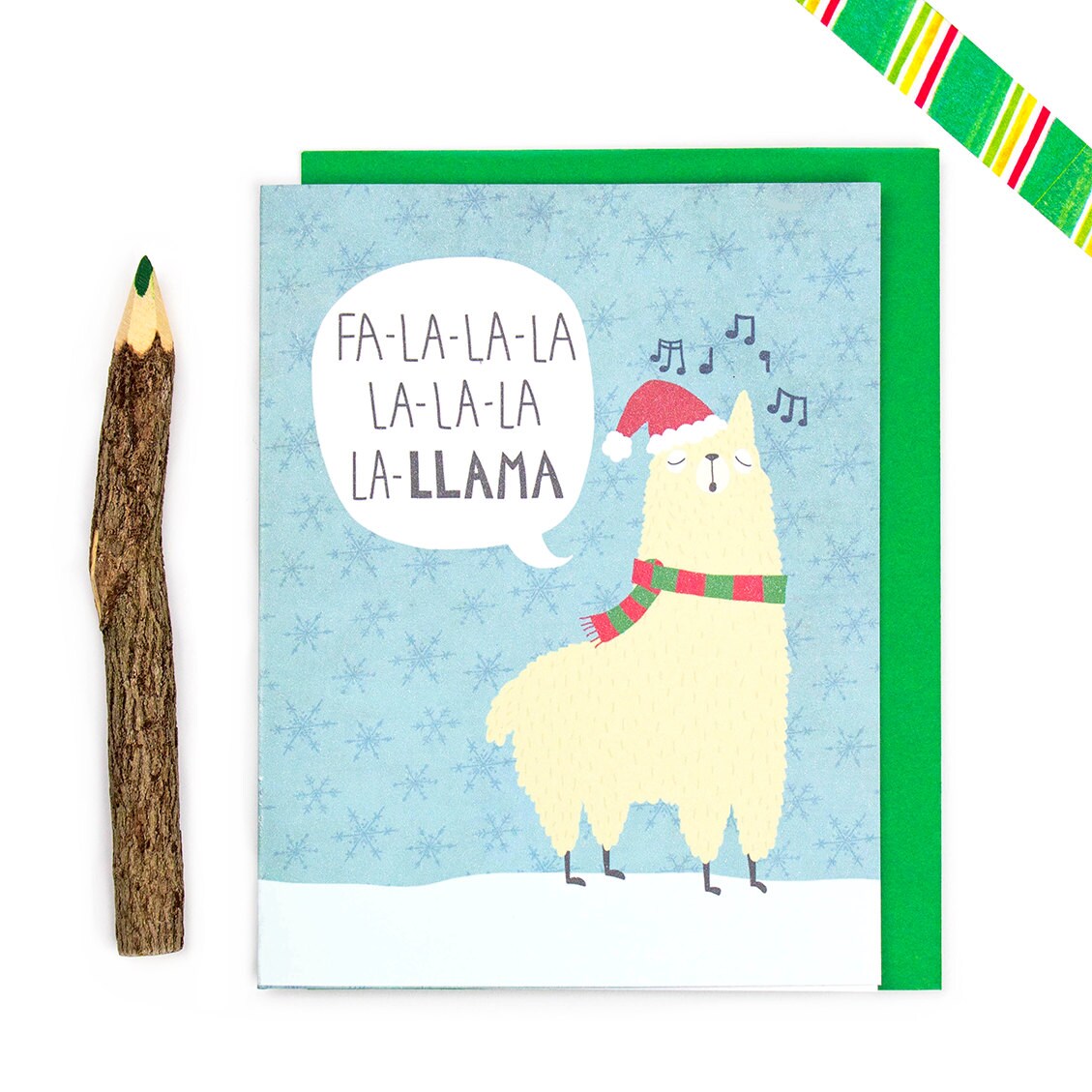 Funny Llama Christmas Card Llama Holiday Card by TurtlesSoup