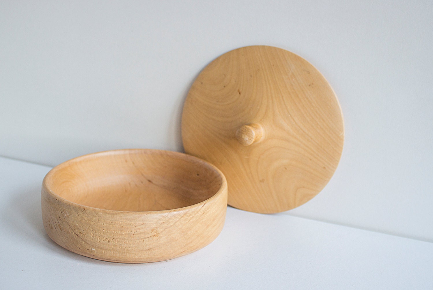 Vintage Swedish Wooden Box with Lid, Designer Jewelry Box, Round ...