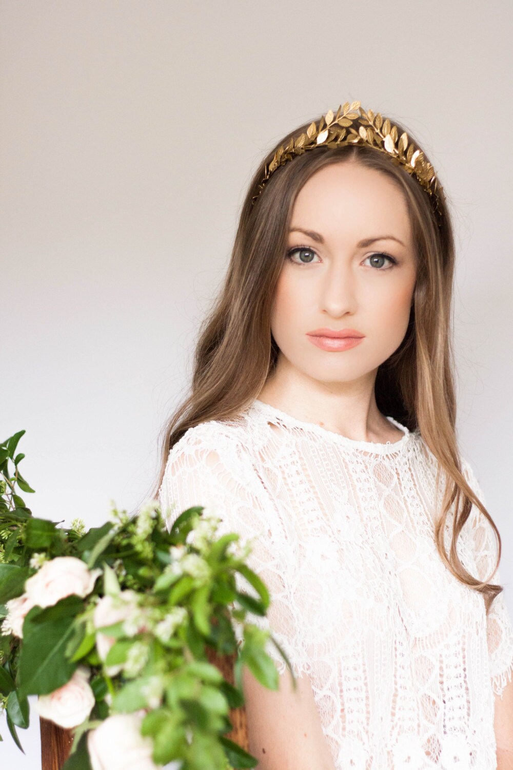 Greek Goddess Laurel Leaf Crown Gold Tiara Halo by AnnaMarguerite