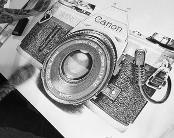 Camera drawing | Etsy