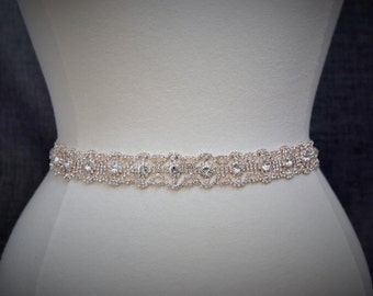 Thin Crystal Rhinestone Belt Bridesmaids Belt Bridal Belt