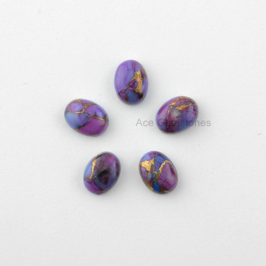 Purple Copper Turquoise Loose Gemstone Smooth Calibrated