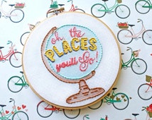 Unique globe embroidery related items | Etsy