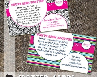Items similar to Thirty-One business card "You've Been Spotted" on Etsy
