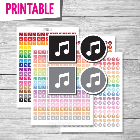 Music Stickers Printable Musical Note Stickers Music Planner