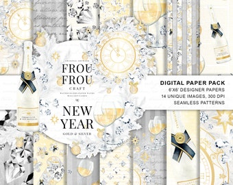 Christmas Paper Pack Santa Digital Backgrounds Xmas Scrapbook