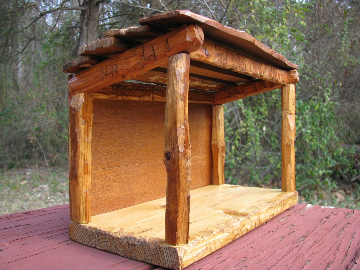 Shed Roof Nativity 12x7 Hand-Crafted Wood