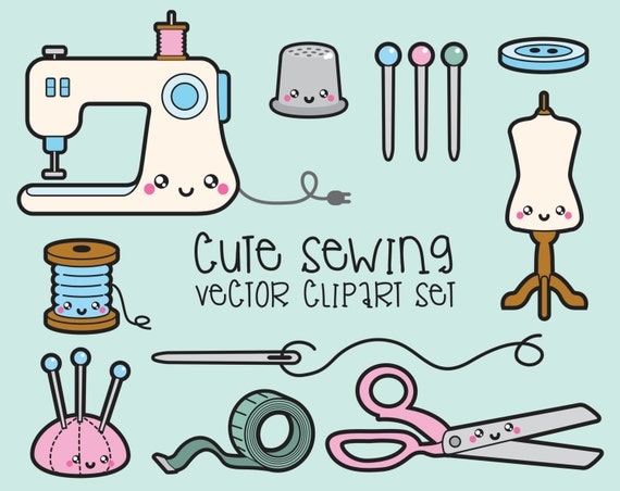 Premium Vector Clipart Kawaii Sewing Clipart Kawaii Sewing