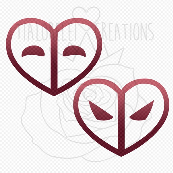 Decal Deadpool Heart by TiaLoreleiCreations on Etsy