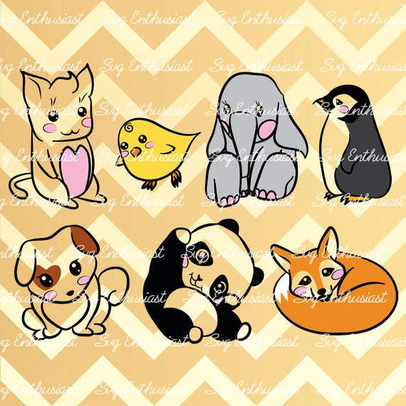 Items similar to Cute animals SVG, Bundle, Cat, Dog, Penguin, Elephant ...