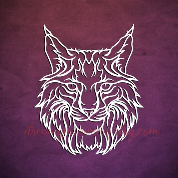 Lynx Paper Cutting Template Wild Cat Papercut Lynx Cut Out