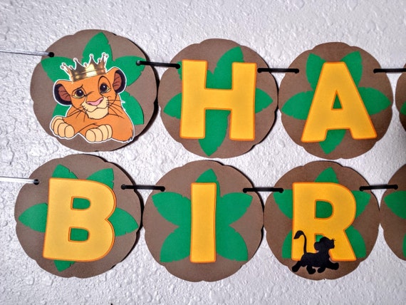 Lion King Happy Birthday Banner Simba by NettiesCraftyCorner