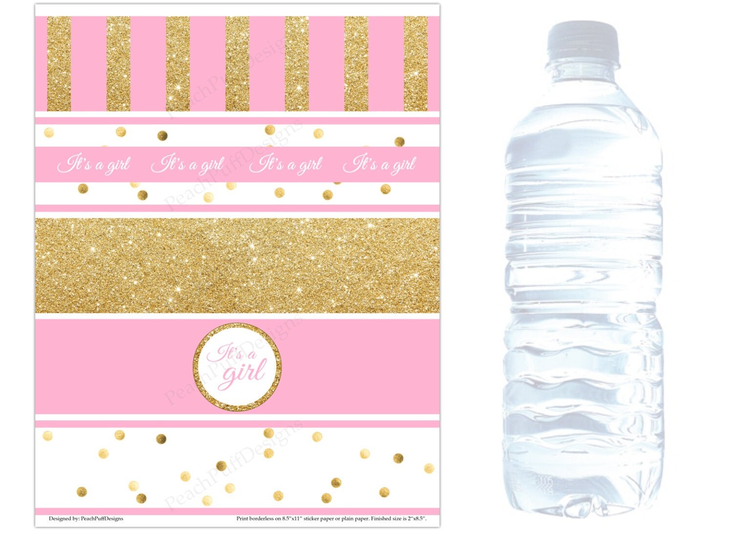Baby Shower Water Bottle Labels INSTANT DOWNLOAD Baby
