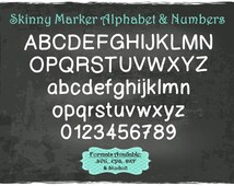 Unique skinny font related items | Etsy