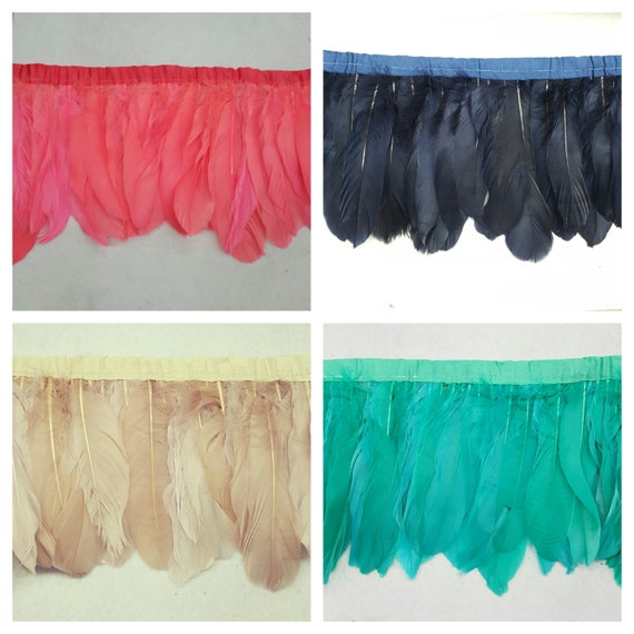 Duck duck goose feather fringe selling per yard by toptrimming