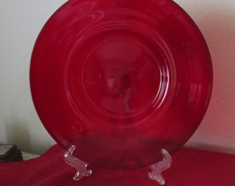 Ruby red plate | Etsy