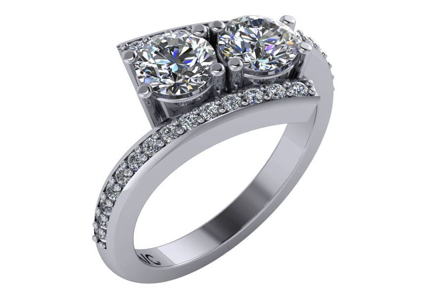Two Stone Diamond Ring Forever Two Stone Diamond Engagement