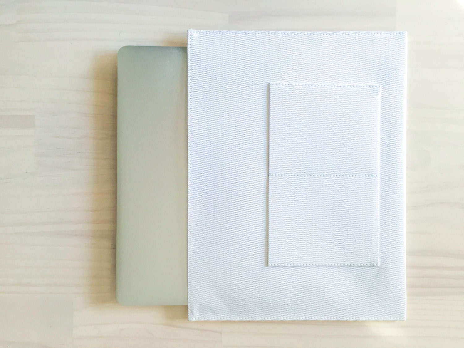 White Laptop Case with Pocket Macbook Pro Case Macbook Air