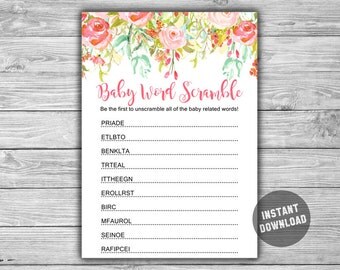 Flower word scramble | Etsy