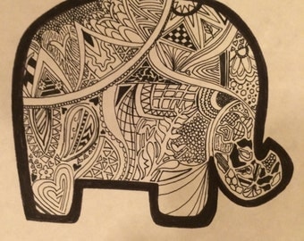 Zentangle animal art | Etsy