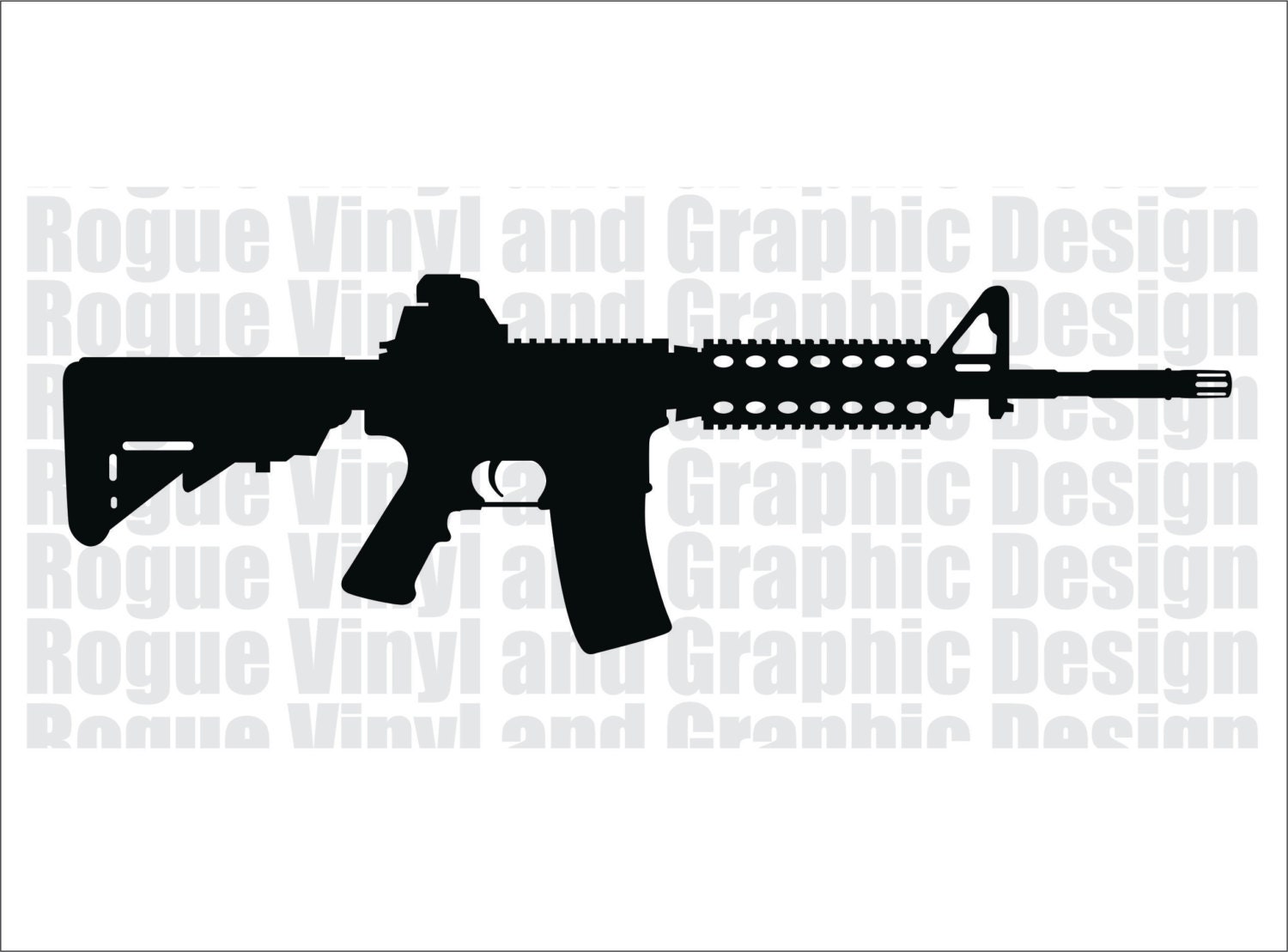 AR-15 Decal / Sticker Very Detailed AR15 M-16 M16 2nd