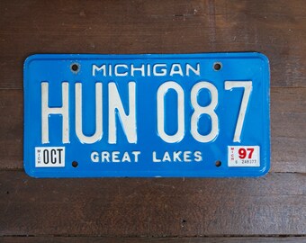 Denver License Plate Number A1A5246 in Blue and by AmericanAntique