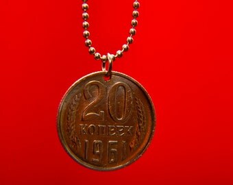 SOVIET UNION COIN necklace jewelry pendant. cccp. russian