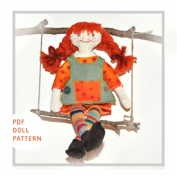 Pattern Doll pattern Pippi Longstocking doll pattern