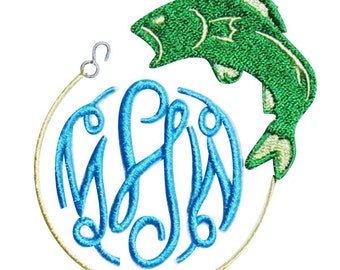 Fishing embroidery | Etsy