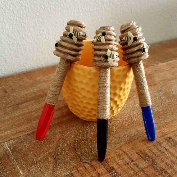 Beehive Sharpie Pen With Glass Beads Honey Bee Pens Guest