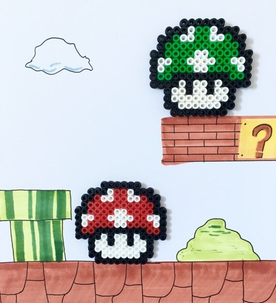 Ähnliche Artikel wie Super Mario Pilze aus Bügelperlen auf Etsy
