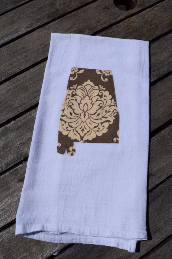 Items similar to State of Alabama brown and cream flour sack tea towel ...