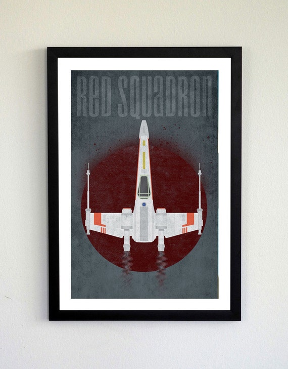 Red Squadron Star Wars X-wing poster