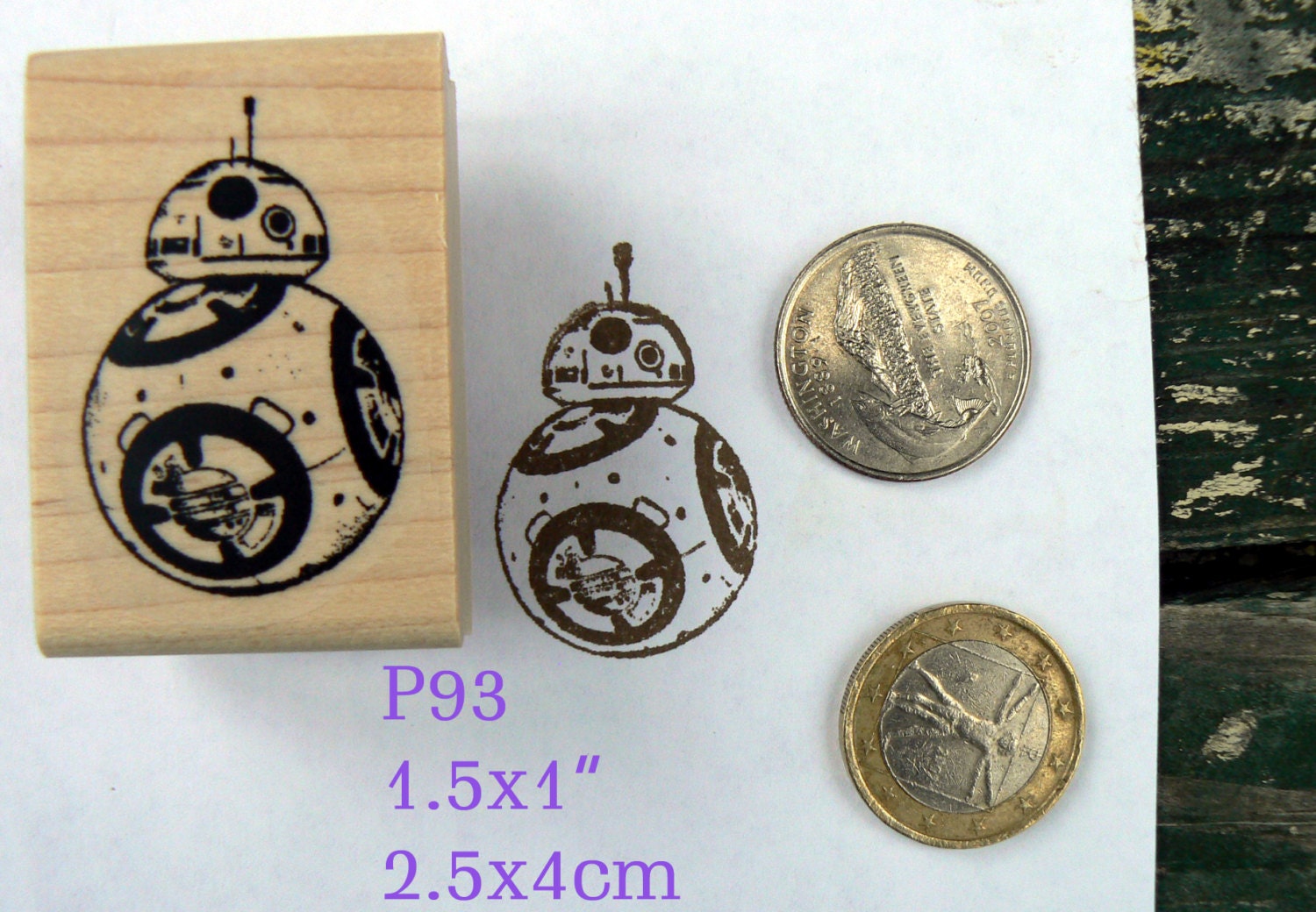 P93 BB8 robot rubber stamp