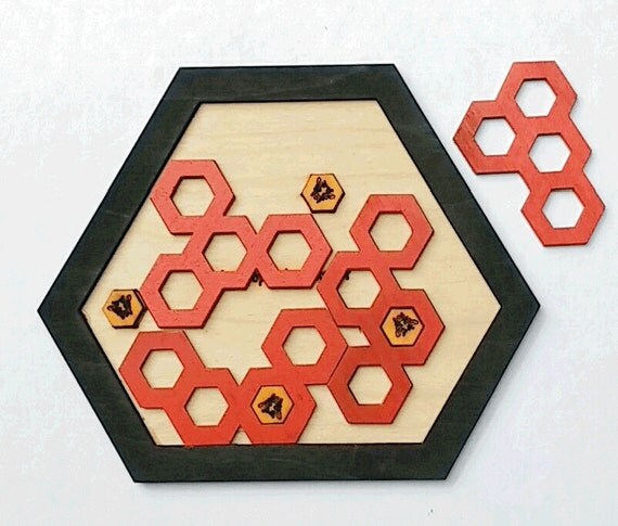 The Hive. Wooden honeycomb puzzle.